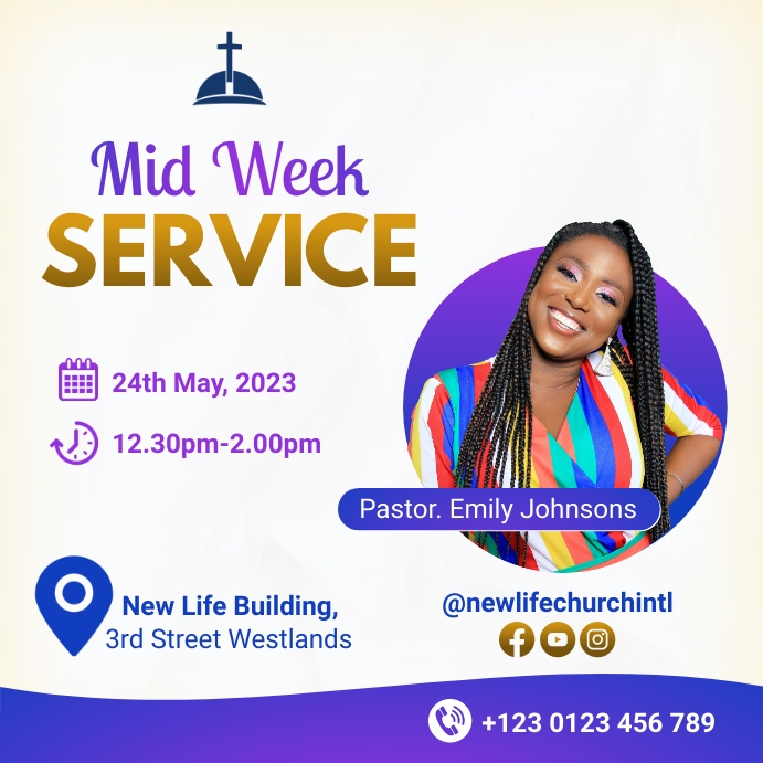 church mid week service Template | PosterMyWall