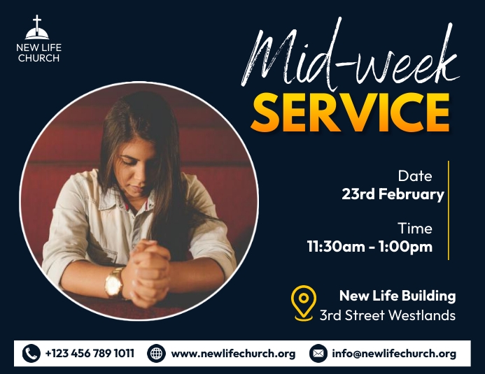 Church mid week Service flyers Template | PosterMyWall
