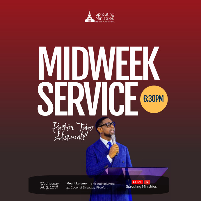 CHURCH MIDWEEK SERVICE Template | PosterMyWall