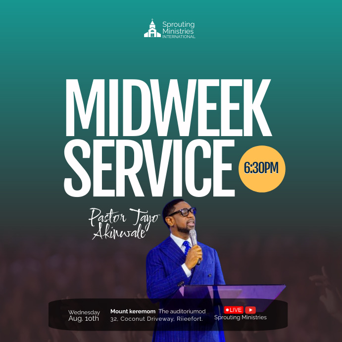 CHURCH MIDWEEK SERVICE Template | PosterMyWall