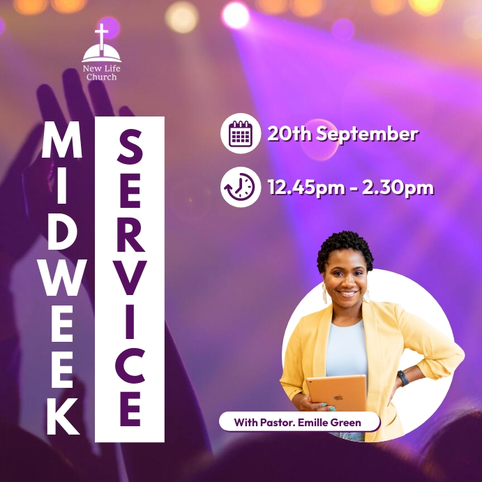 church midweek service flyer Template | PosterMyWall