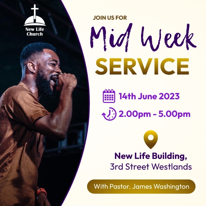 church midweek service flyer Template | PosterMyWall