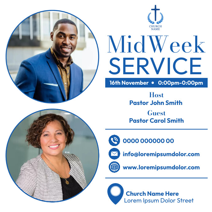 Church midweek service flyer template | PosterMyWall