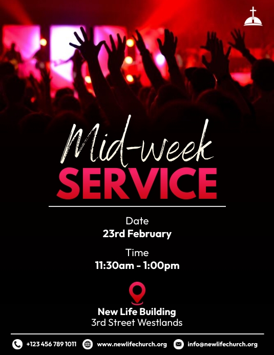 Church midweek Service poster design template | PosterMyWall