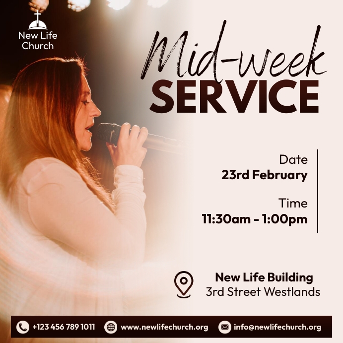 Church midweek Service poster design Template | PosterMyWall