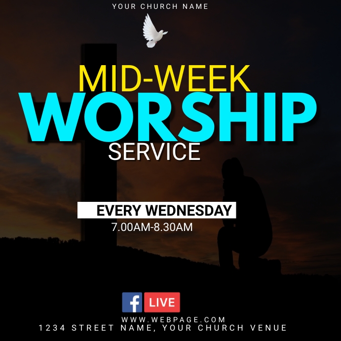 church midweek service Template | PosterMyWall