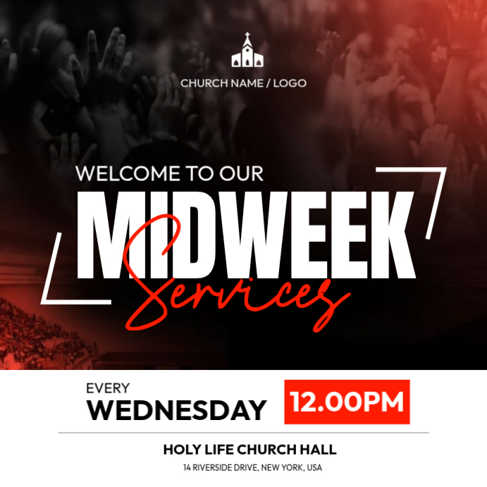 Church Midweek services poster Template | PosterMyWall