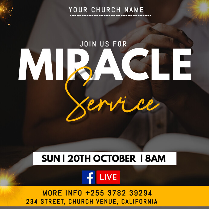 Copy of church miracle service | PosterMyWall