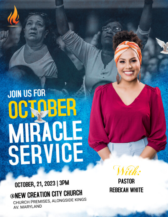 CHURCH MIRACLE SERVICE POSTER Template | PosterMyWall