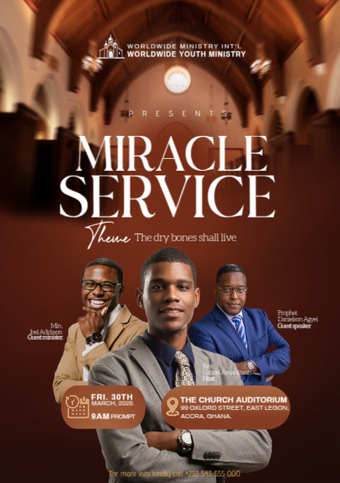 Church miracle service poster design template | PosterMyWall