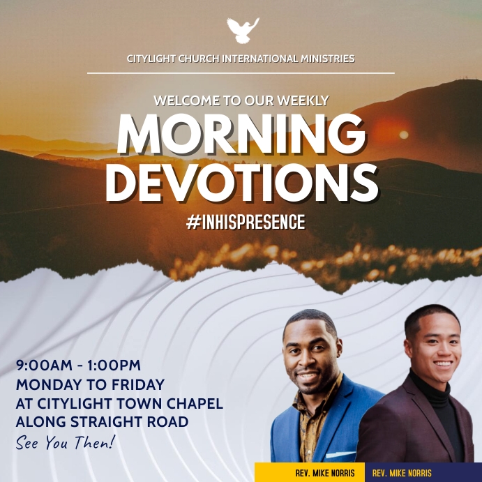 Copy of church morning devotions flyer template | PosterMyWall