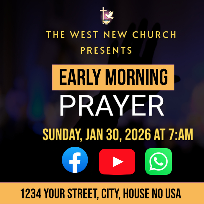 Plantilla de Church morning Prayer program graphics design template ...
