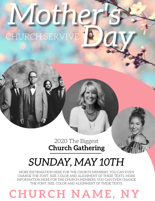 Church Mother's Day Service Event Template | PosterMyWall