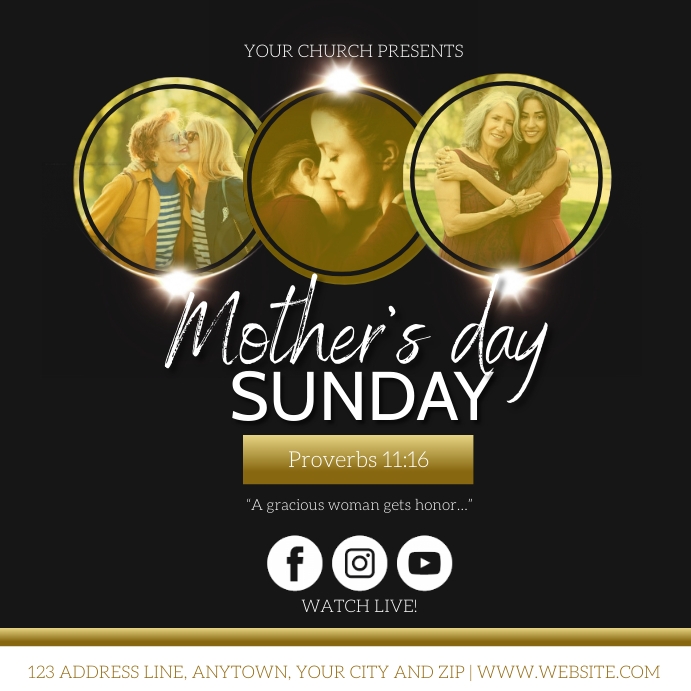 CHURCH mother's day SUNDAY SERVICE TEMPLATE | PosterMyWall