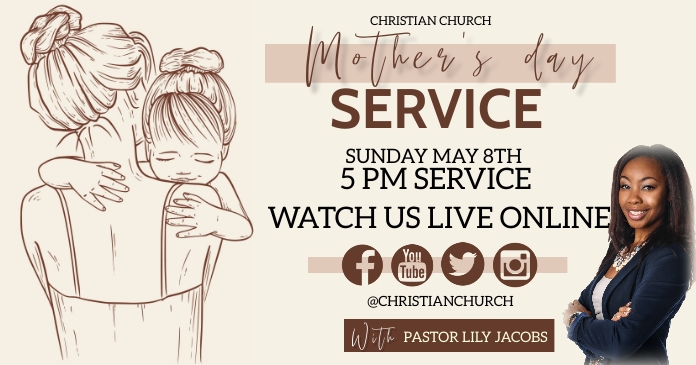 CHURCH mother's day SUNDAY SERVICE TEMPLATE | PosterMyWall