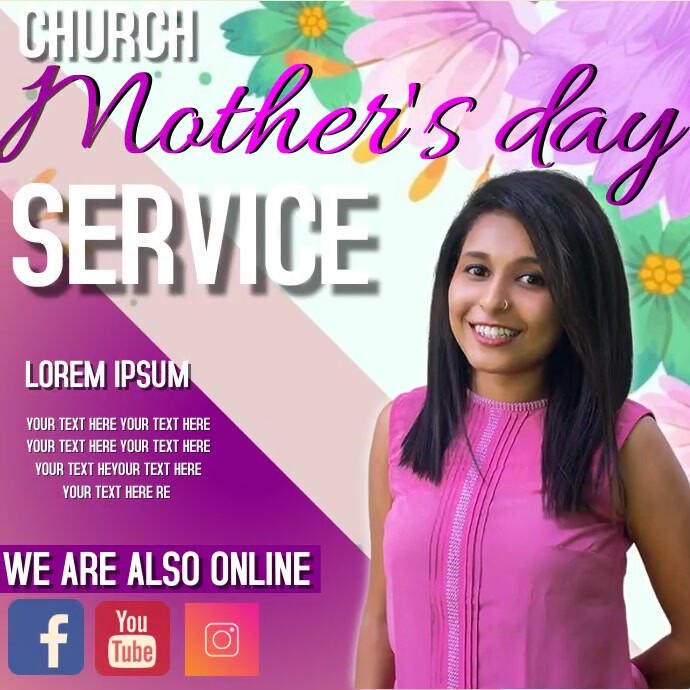 CHURCH mother's day SUNDAY SERVICE TEMPLATE | PosterMyWall