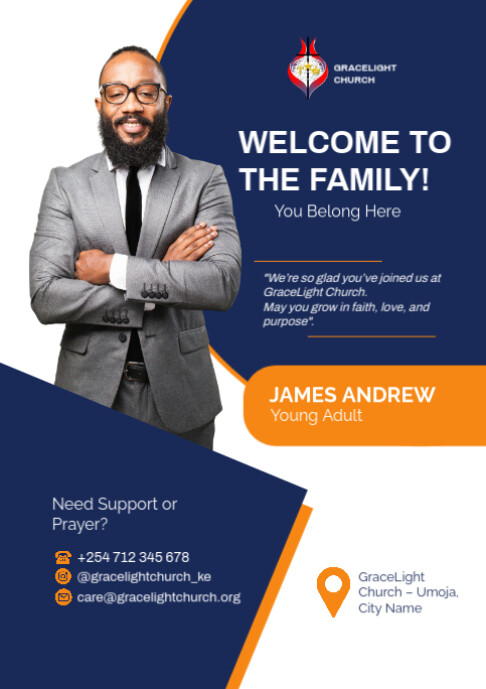 Church New Member Welcome Event Poster Template | PosterMyWall