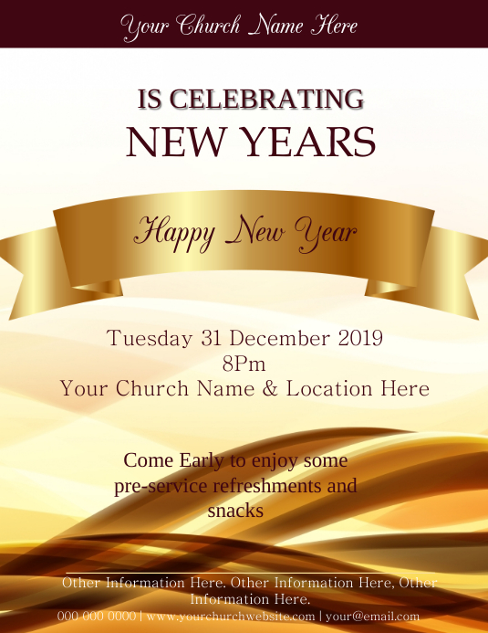 Church New Year Celebration Event Template | PosterMyWall