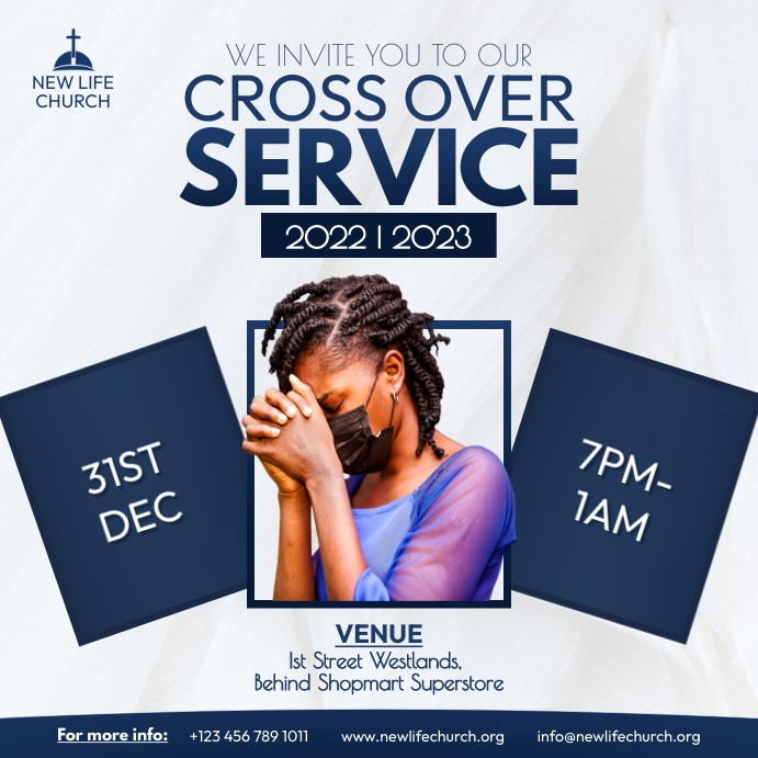 Copy of Church new year Cross over Service Template | PosterMyWall
