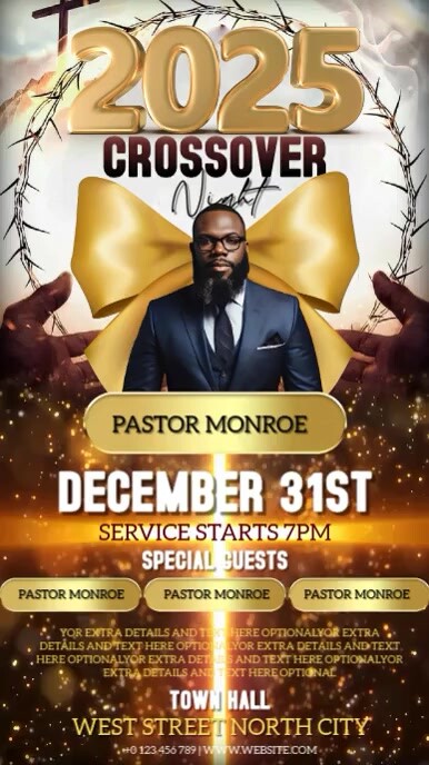 CHURCH NEW YEAR SERVICE 2025 Template | PosterMyWall