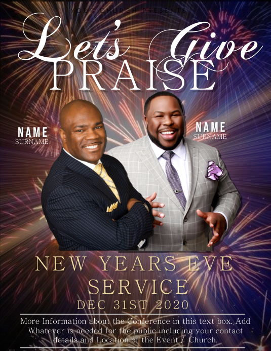 Church NEW YEARS Service Flyer Template | PosterMyWall