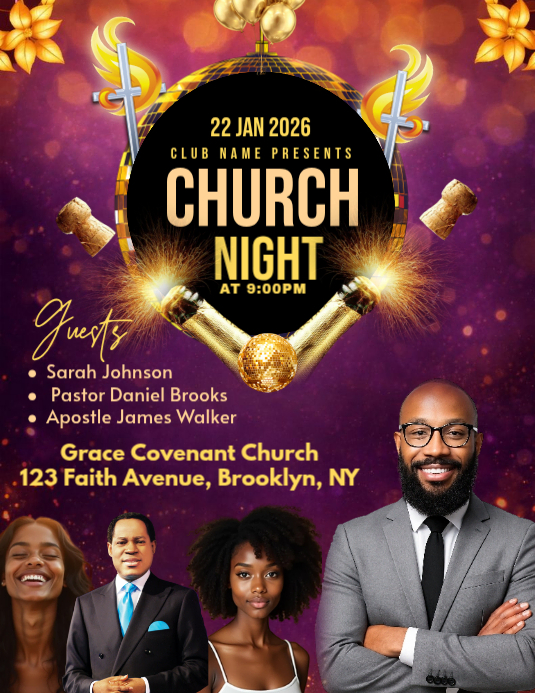 Church night conference flyers Template | PosterMyWall