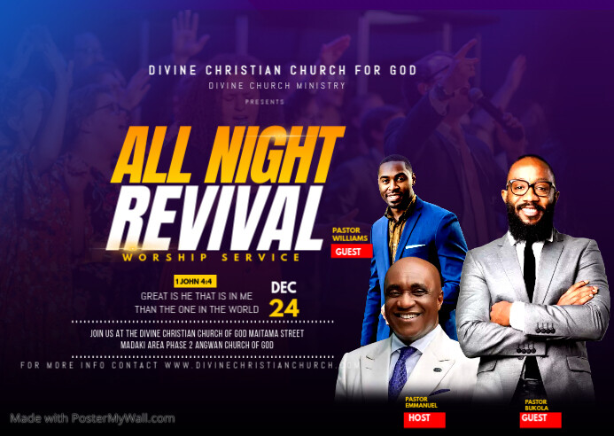 Copy of church night event poster template | PosterMyWall