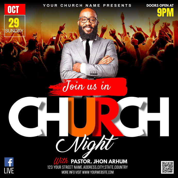 church night flyer Template | PosterMyWall