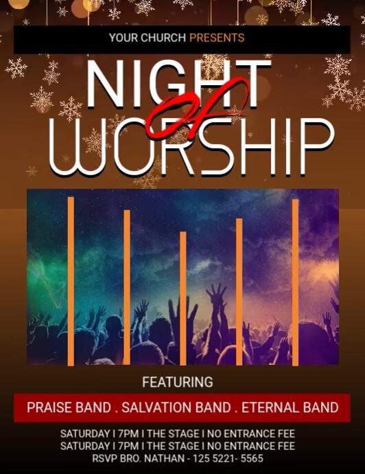 church night of worship Template | PosterMyWall