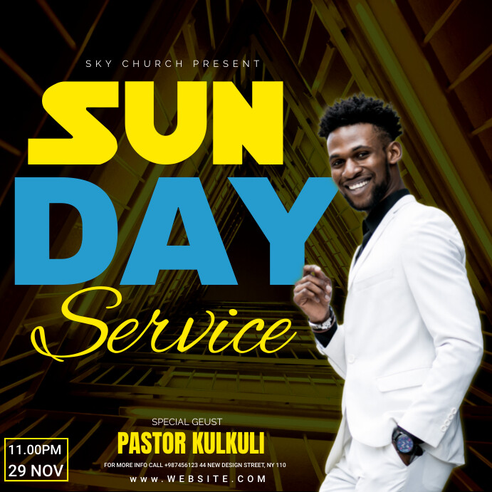 Church night/Sunday service/Church poster Template | PosterMyWall