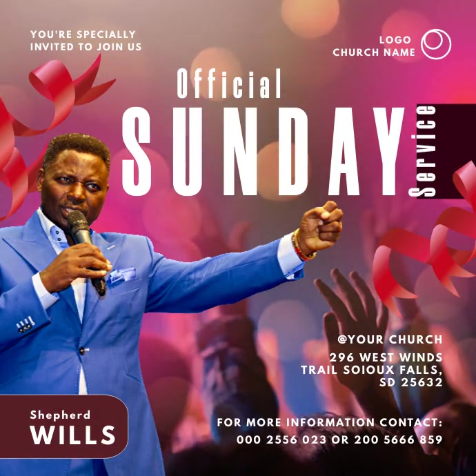 Copy of church official sunday service | PosterMyWall