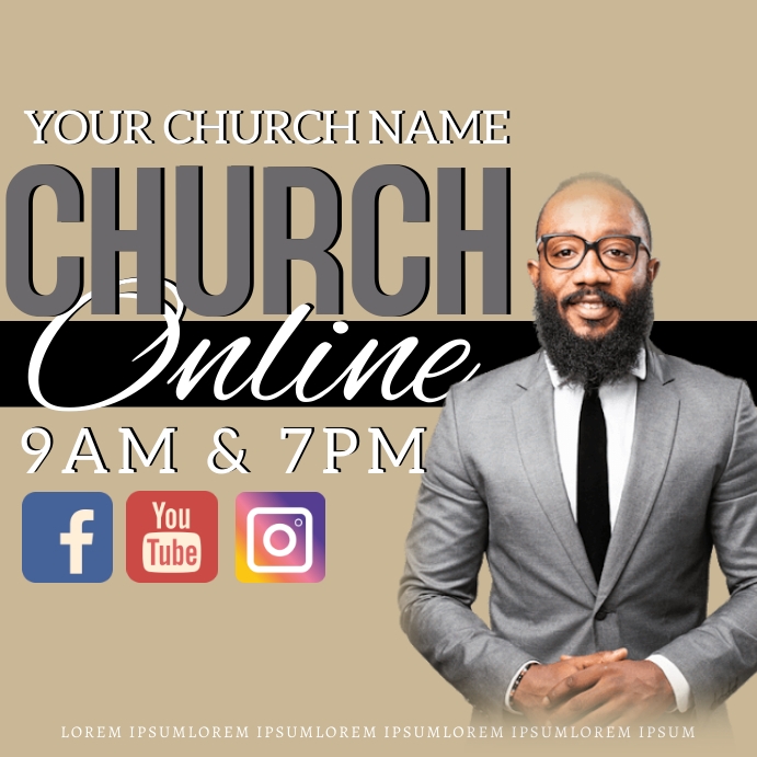 CHURCH ONLINE INSTAGRAM POST TEMPLATE | PosterMyWall