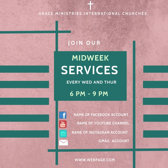CHURCH ONLINE MIDWEEK SERVICE Template | PosterMyWall