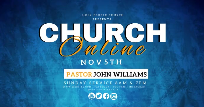 Copy of church online service ad invitation template | PosterMyWall