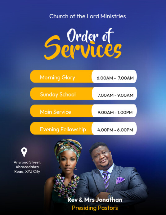 Church Order of Services Template | PosterMyWall