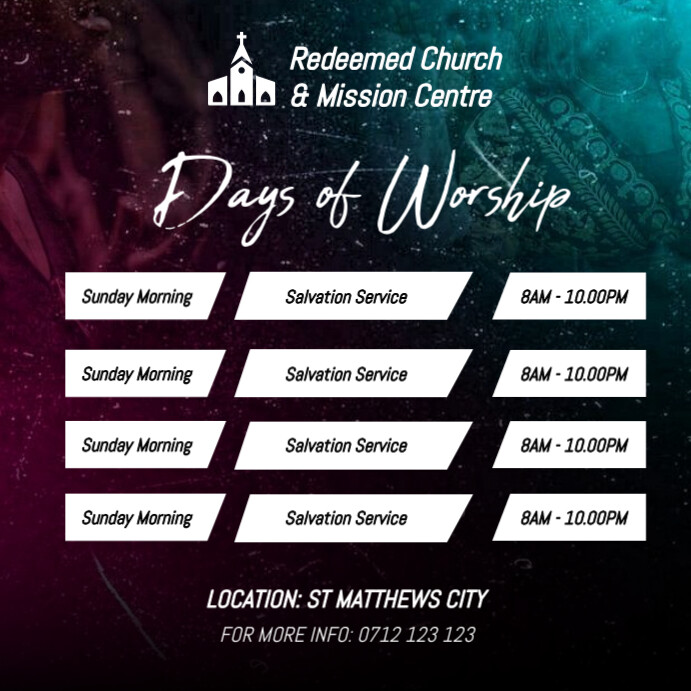 Church order of Services Template | PosterMyWall