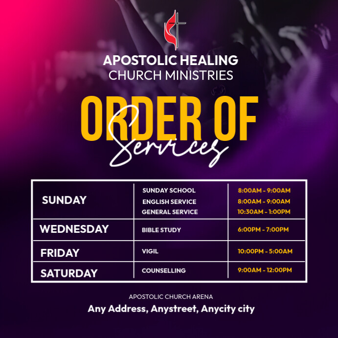 Church Order of services Template | PosterMyWall