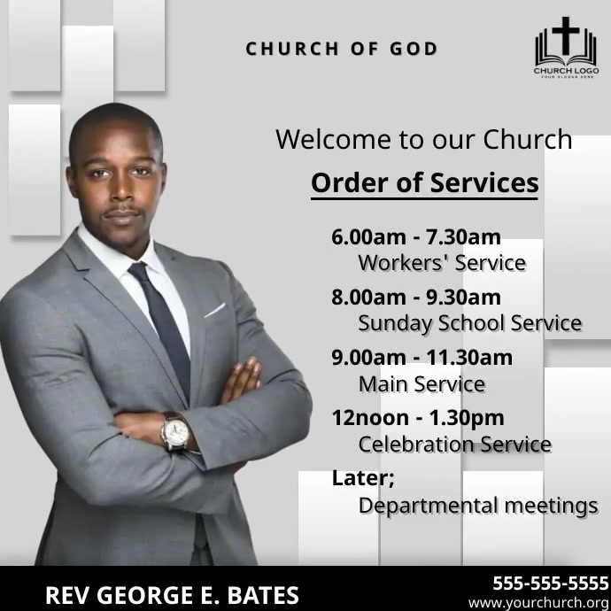 CHURCH Order of services Post 2 Template | PosterMyWall