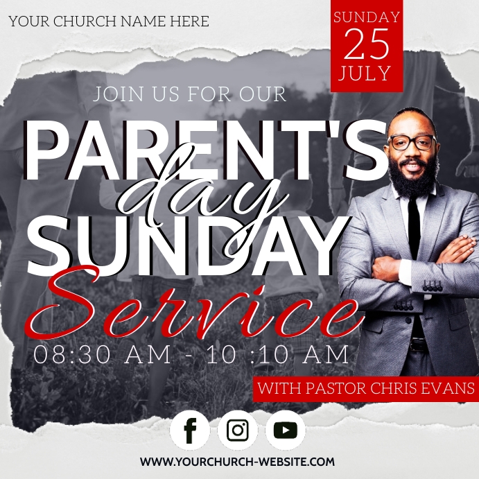 Copy of CHURCH PARENT'S DAY SUNDAY SERVICE TEMPLATE | PosterMyWall