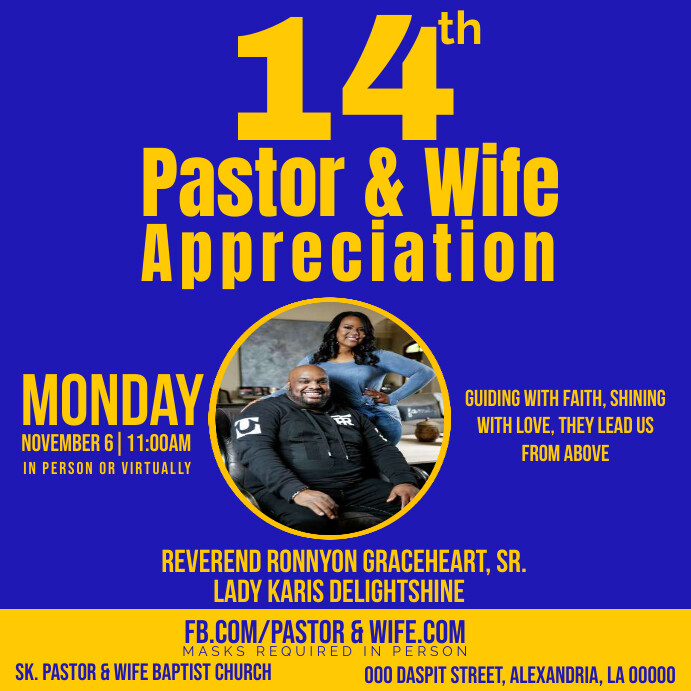Church pastor's wife appreciation day , Churc Template | PosterMyWall