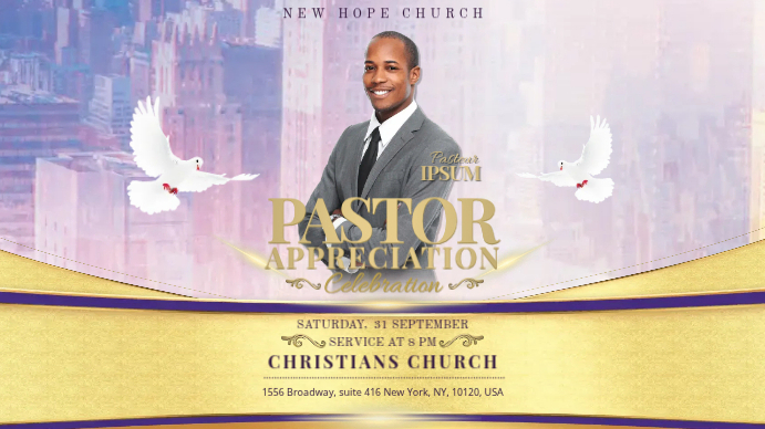 Church Pastor Appreciation Template | PosterMyWall