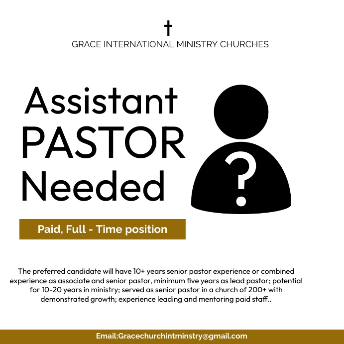 CHURCH PASTOR NEEDED Template | PosterMyWall