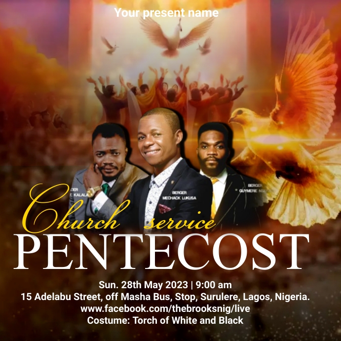 Copy of Church Pentecost service | PosterMyWall