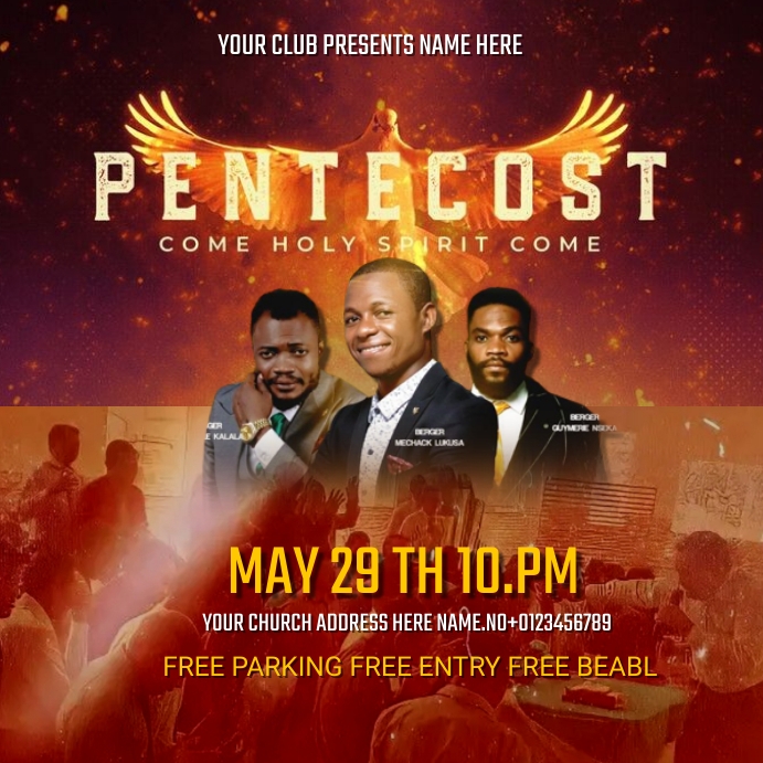 Church Pentecost service Template | PosterMyWall