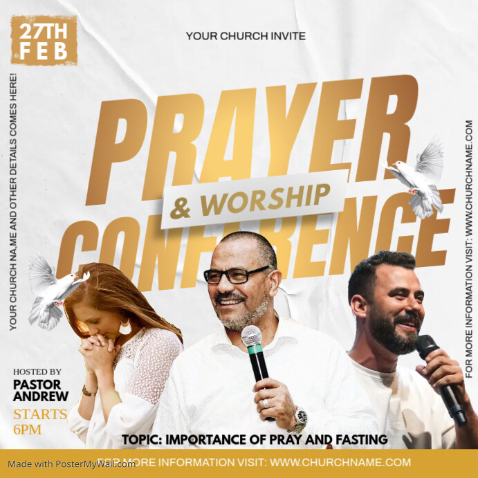 Church player and worship conference Template | PosterMyWall