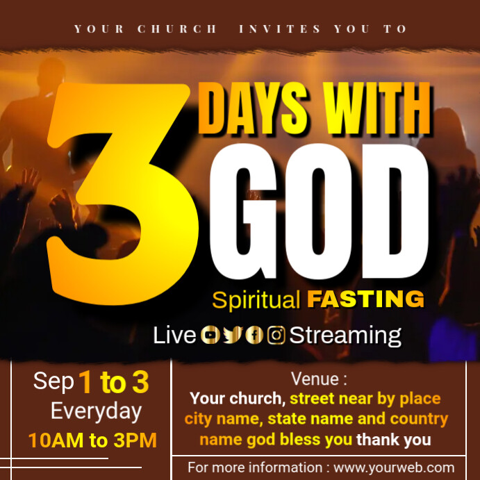 church poster, prayer service,fasting,poster, Template | PosterMyWall