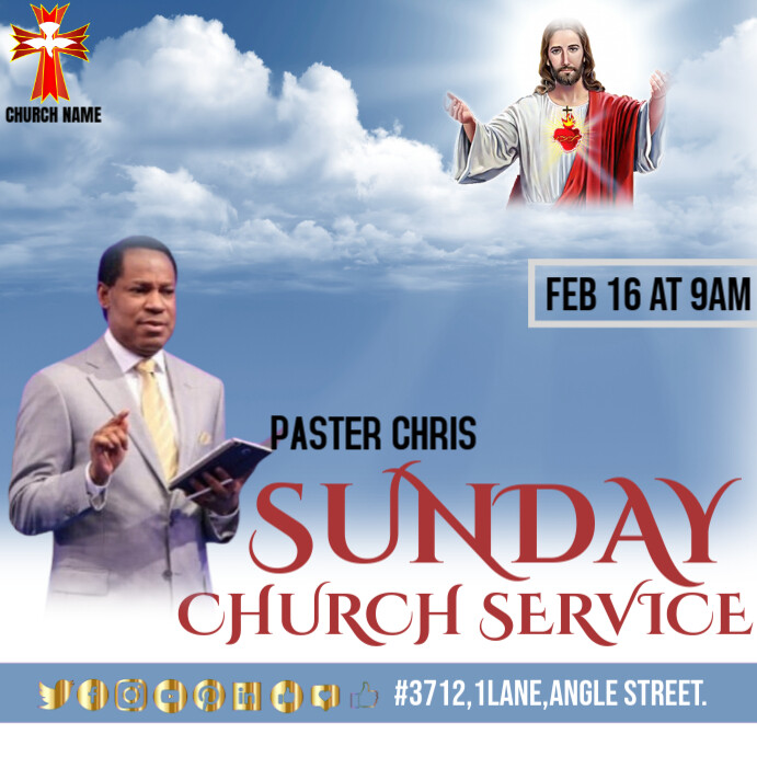Copy of CHURCH POSTER, SUNDAY POSTER, SUNDAY CHURCH SERVICE POSTER ...