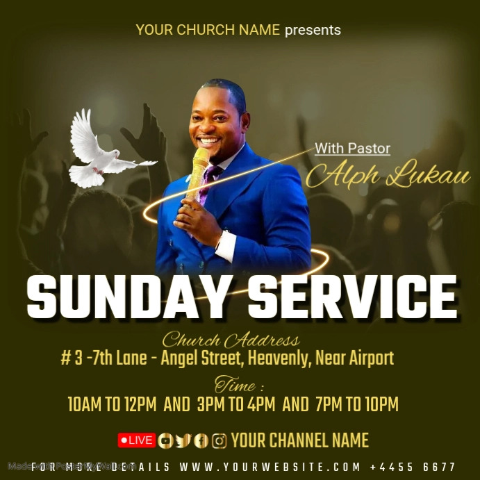 church poster, sunday service, instagram post Template | PosterMyWall