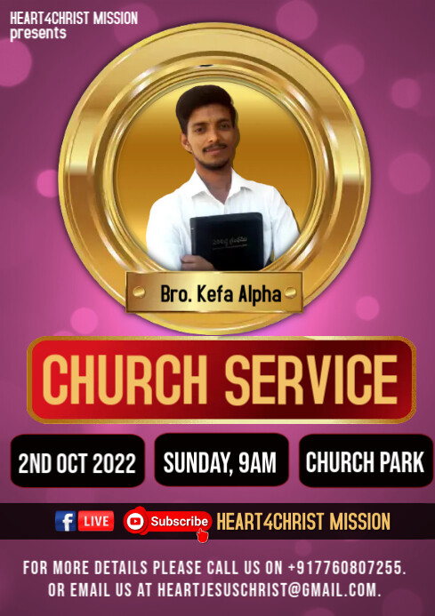 church poster, sunday service, worship poster Template | PosterMyWall
