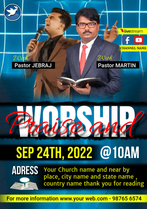 Copy of church poster, sunday service,worship,poster, | PosterMyWall